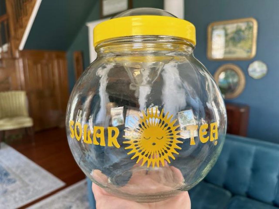 Vintage Solar Tea Glass Sun Tea Jug With Spout, 4 Pcs, 1970's Bright ...