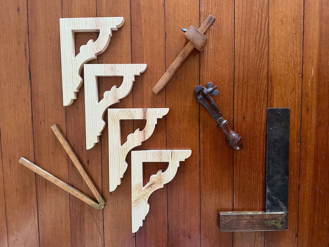 4 Decorative Wooden Trim W/ Art Nouveau Flair, Gingerbread Woodwork ...