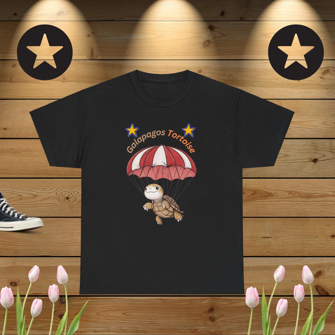 Galapagos Tortoise Parachuting T-shirt, Gift for Turtle Lovers ...