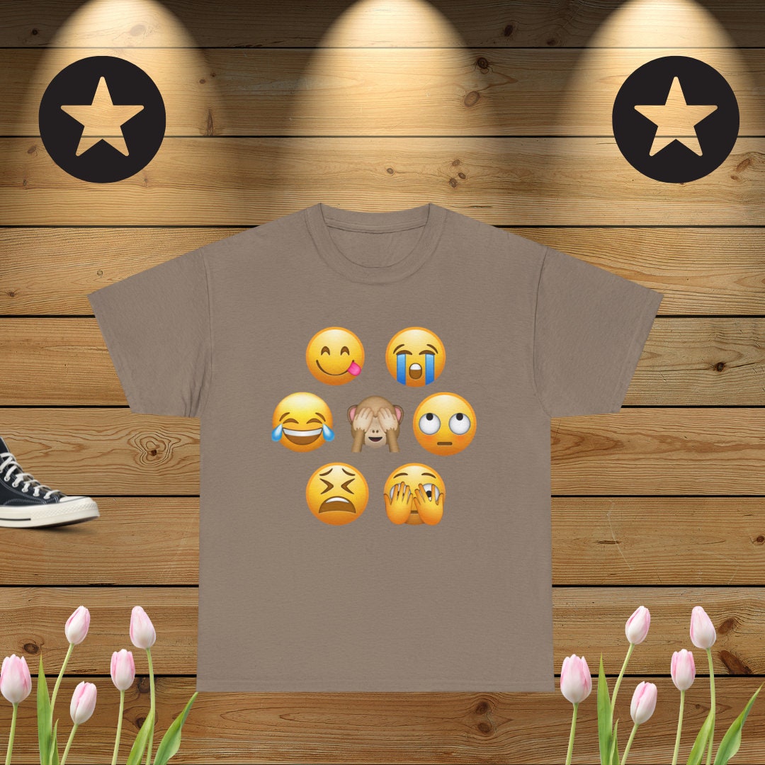 Funny Emoji T-shirt, Emoji Graphic Tee, Emoji Lover Gift, Emoji Face T ...