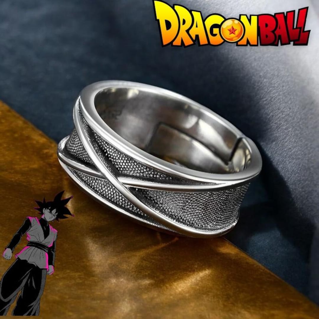 Vintage Goku Black Ring Punk Gothic Open Design Handmade Unisex Jewelry Dragon Ball Gift for ...