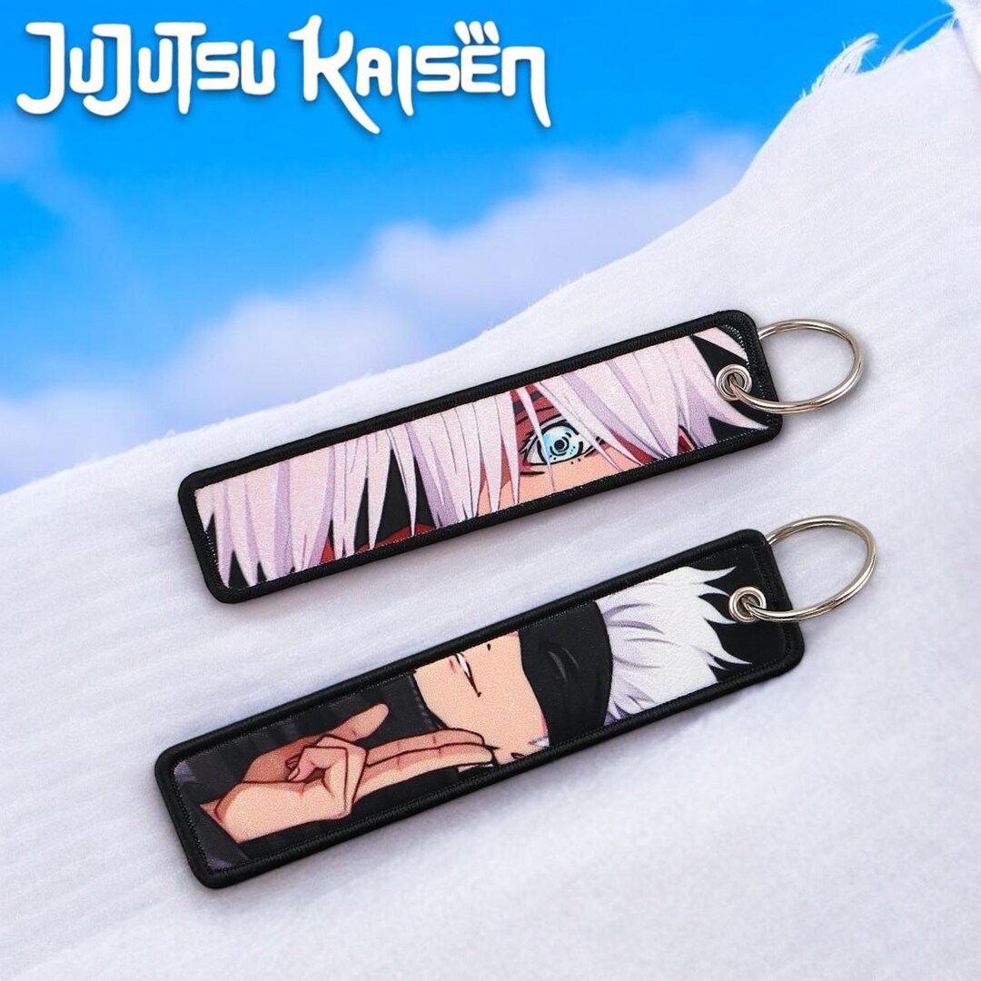 Cute Anime Gojo Satoru Character Embroidered Key Fobs Stylish Jujutsu ...