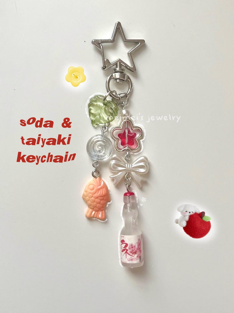 Soda & Taiyaki Keychain - Etsy