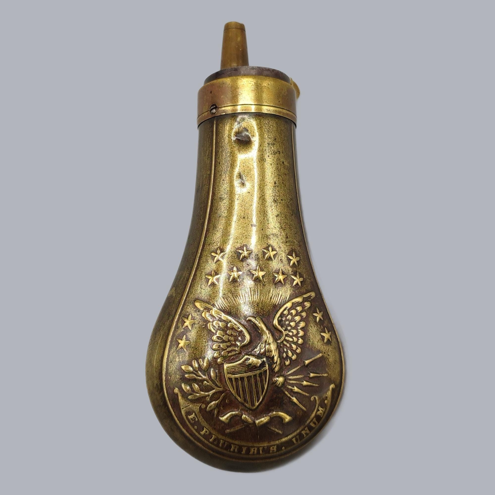 Vintage American Copper Brass Powder Flask 20th Century Reproduction ...