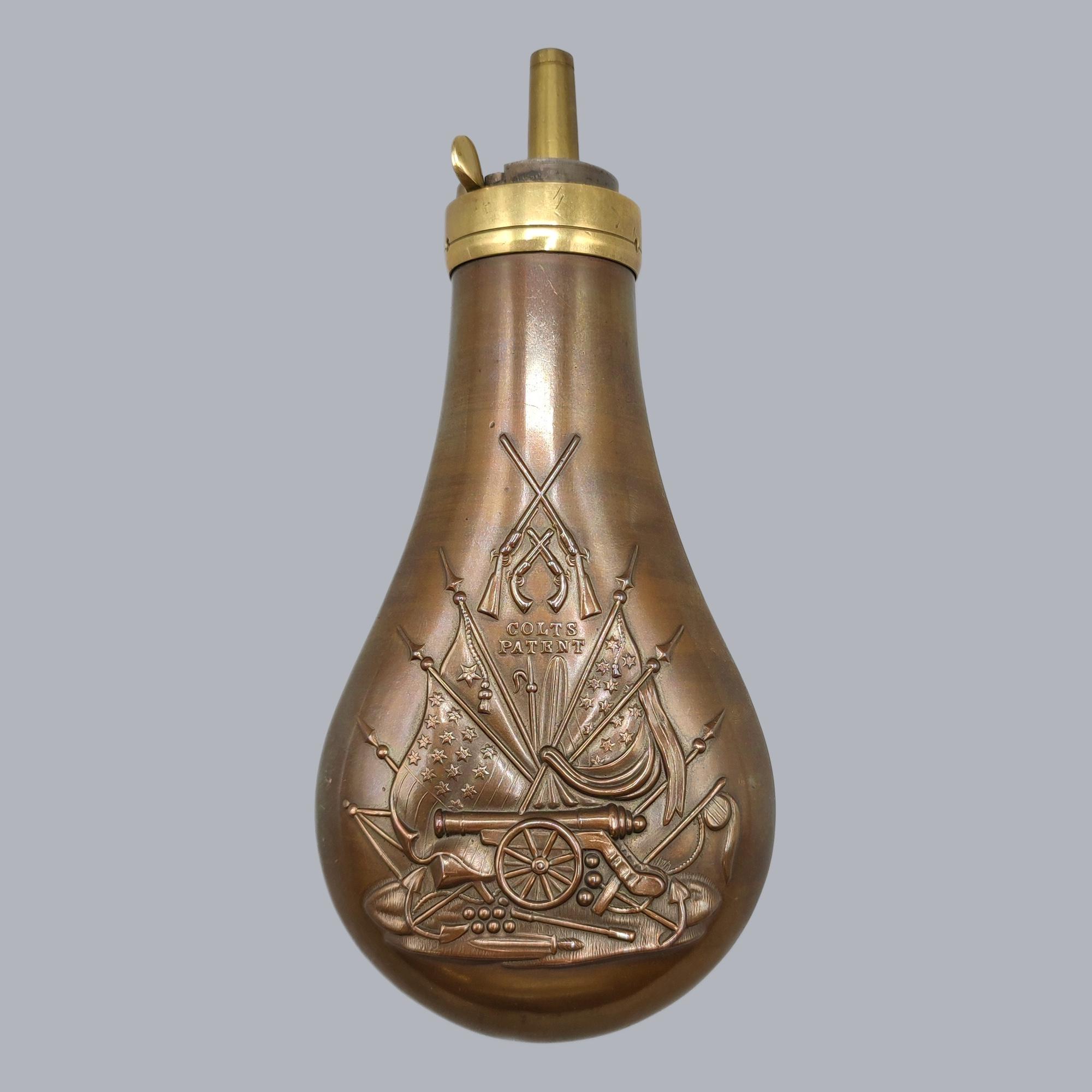 Vintage American Copper Brass Powder Flask 20th Century Reproduction ...