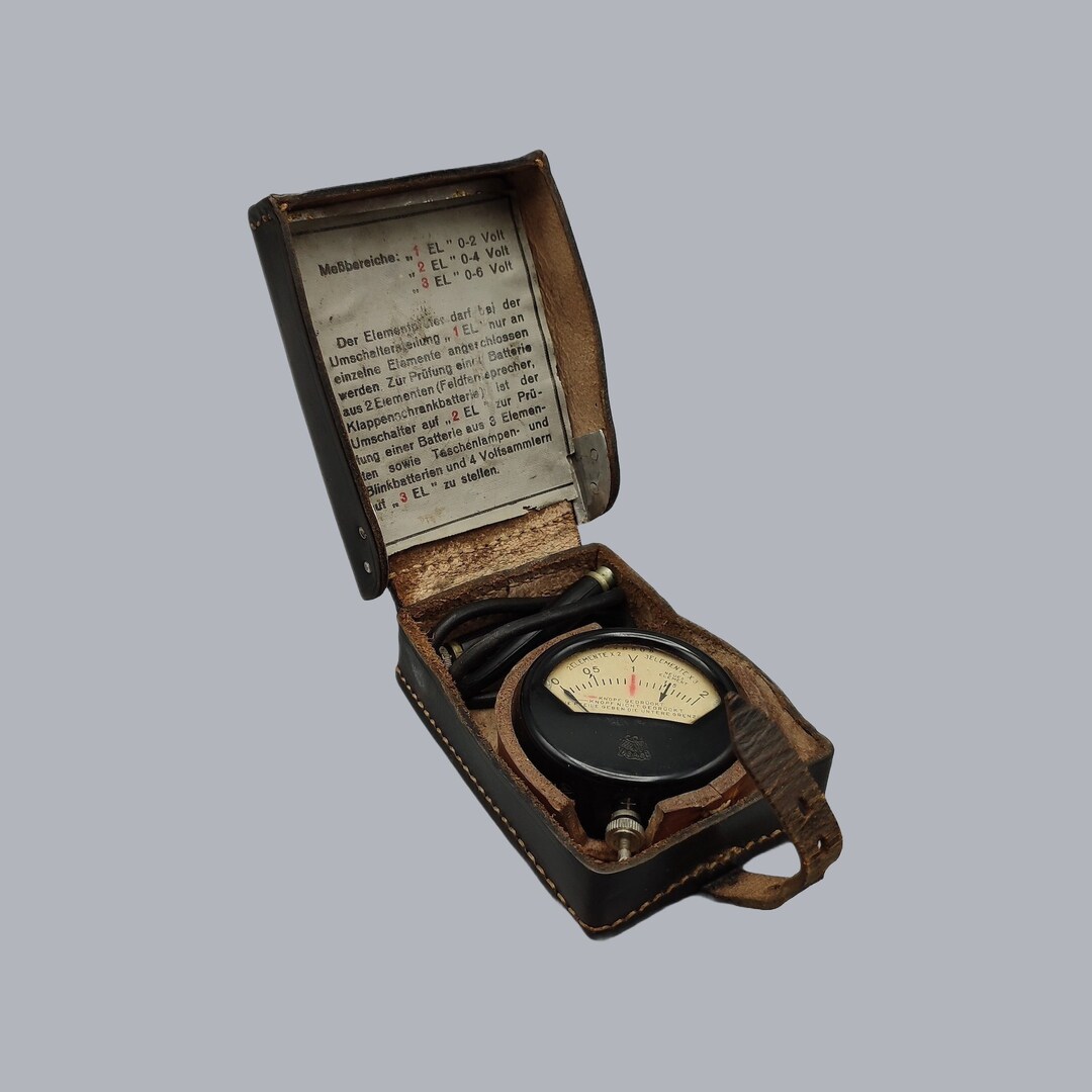 Original Ampere Meter in Leather Case WWII WW2 Germany German Dated ...