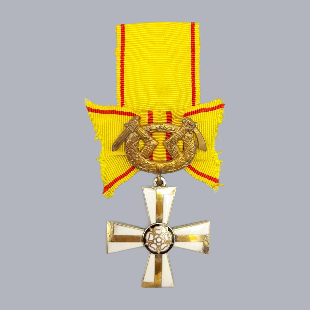 Antique Finnish Cross of Liberty (2nd Class 1918) Vapaudenristi Miekoin ...