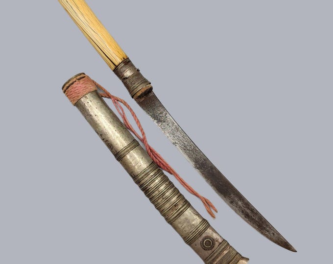 Antique Burmese Dha Daab Short Sword Dagger Knife Southeast Asian Thai ...