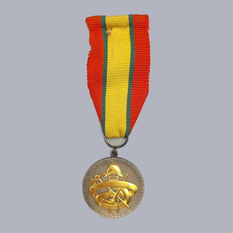Vintage Finnish Medal of Merit of the Firefighters' Association ...