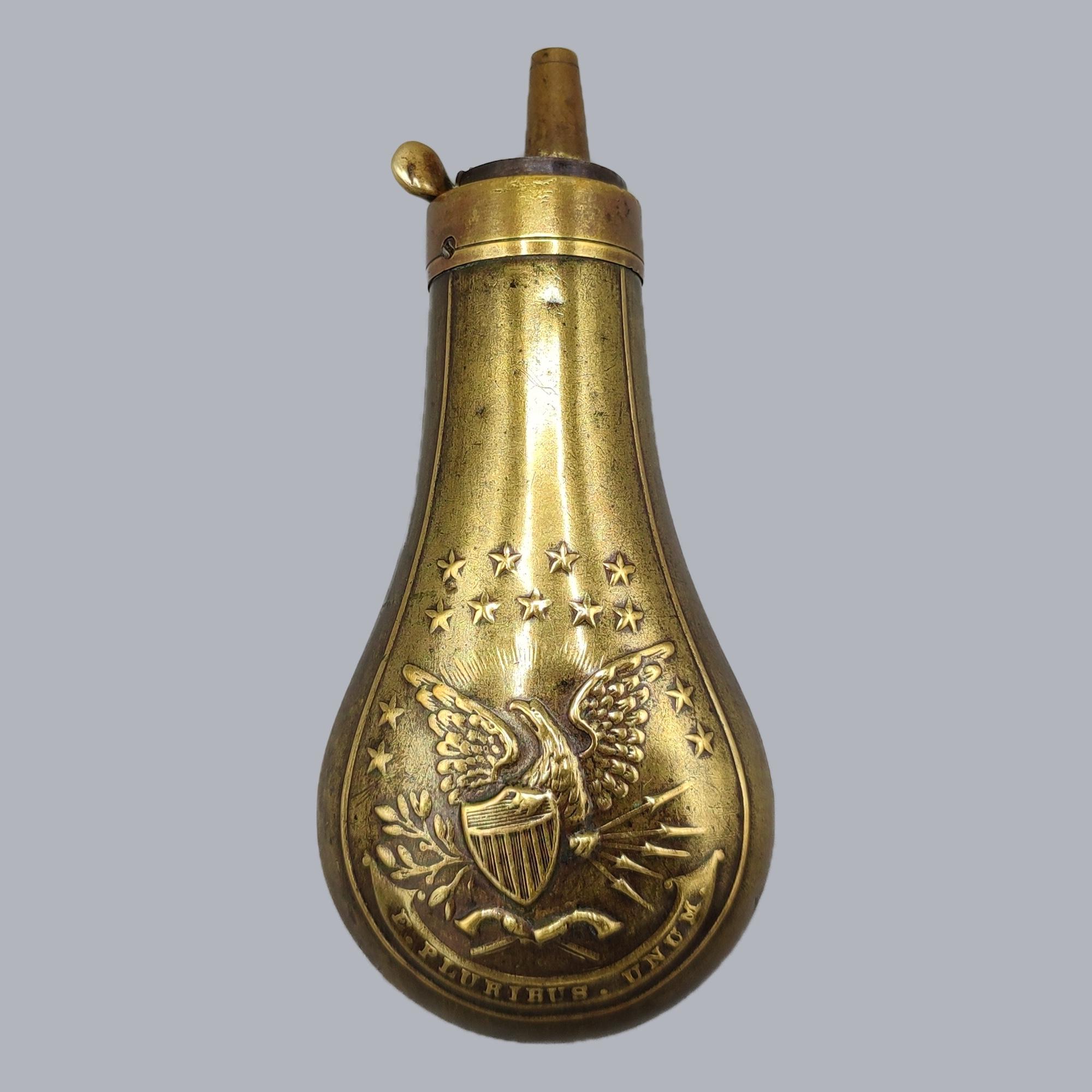 Vintage American Copper Brass Powder Flask 20th Century Reproduction ...