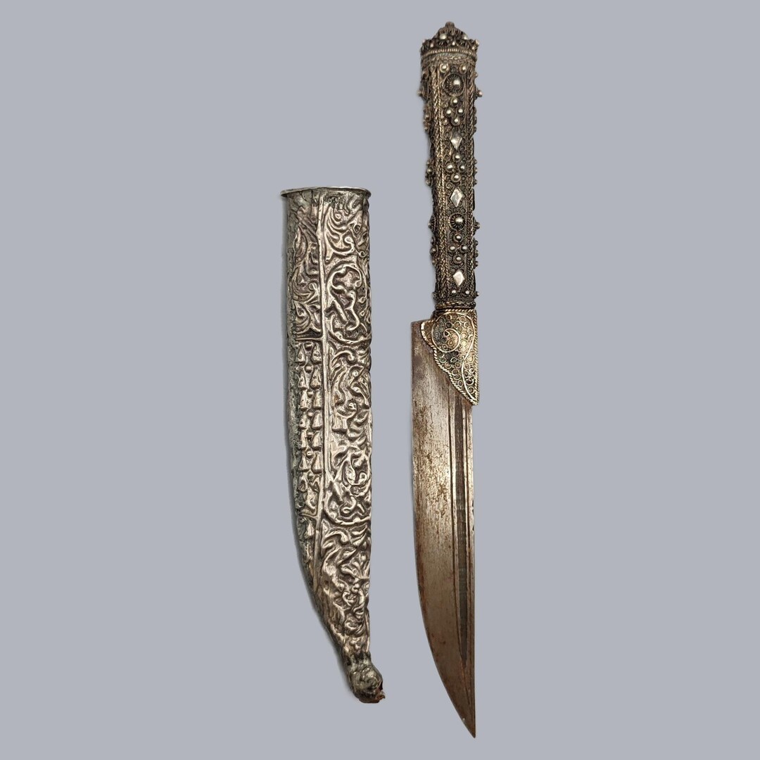 Antique Greek Bichak Knife Silver Filigree Balkan Ottoman Islamic Steel ...