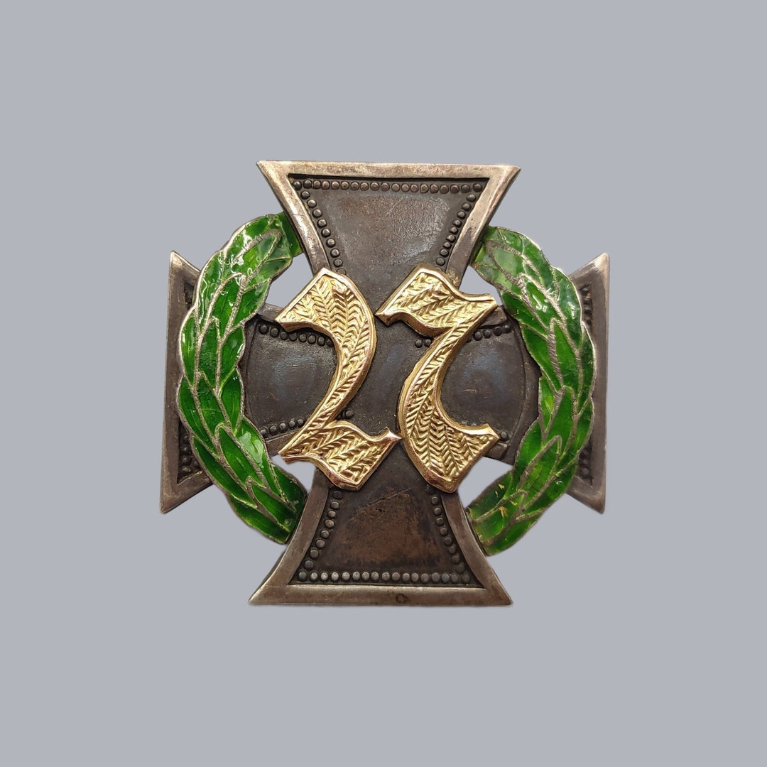 Finnish Jäger Cross 1919 Silver Badge Military Antique Vintage 27th ...