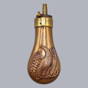 Vintage American Copper Brass Powder Flask 20th Century Reproduction ...