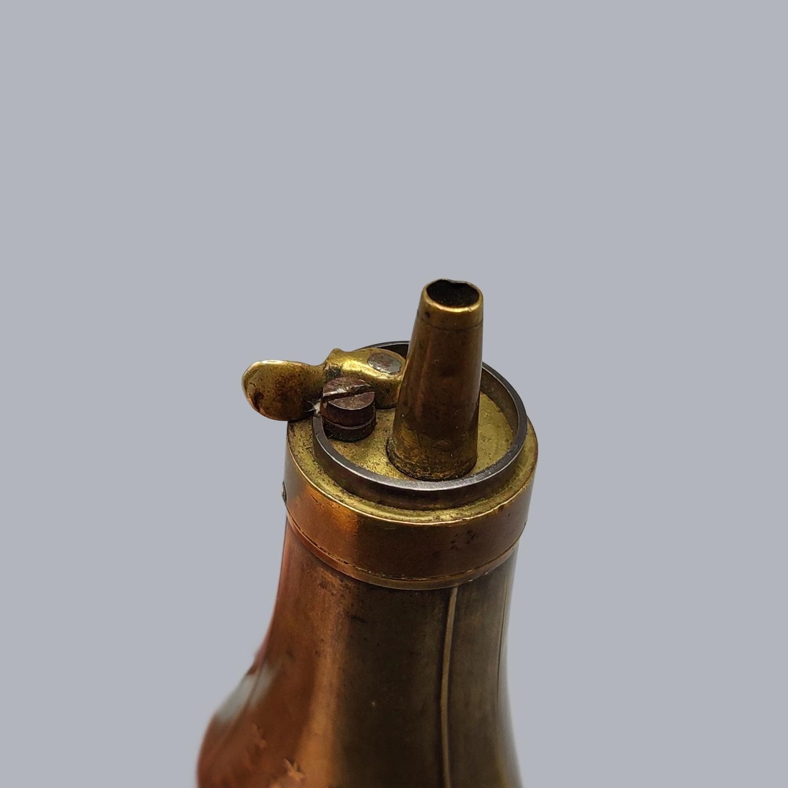 Vintage American Copper Brass Powder Flask 20th Century Reproduction ...