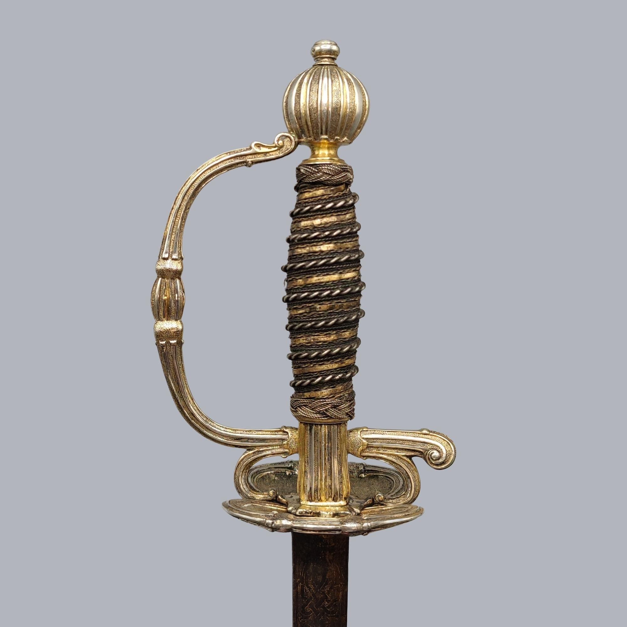 Antique Swedish Silvergilt-hilted Smallsword Dated 1796 18th Century ...