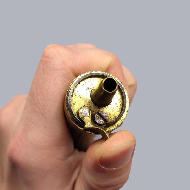 Vintage American Copper Brass Powder Flask 20th Century Reproduction ...