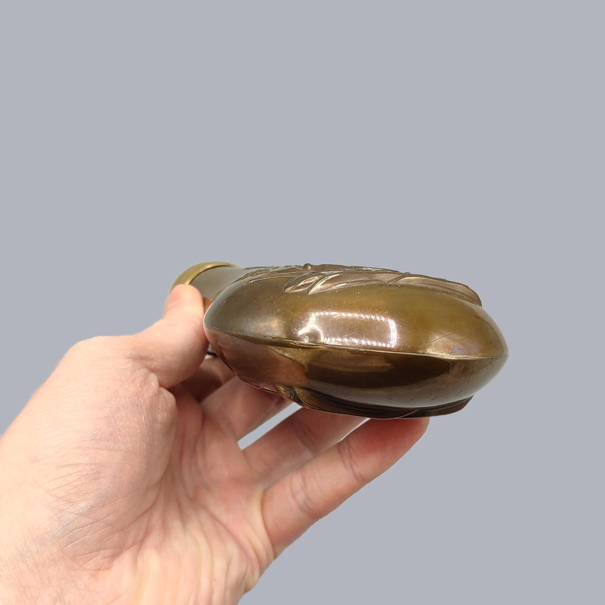 Vintage American Copper Brass Powder Flask 20th Century Reproduction ...