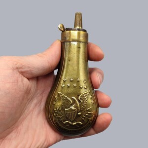 Vintage American Copper Brass Powder Flask 20th Century Reproduction ...