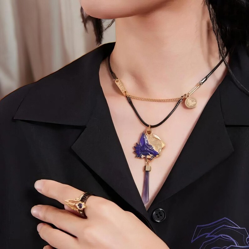 Game Genshin Impact Cyno Cosplay Necklace & Ring Unisex Quality Metal ...