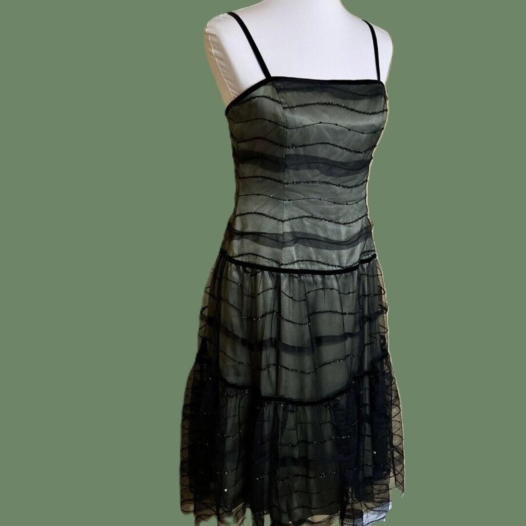 Vintage 90s Green and Black Whimsigoth Prom Dress Size 8 - Etsy