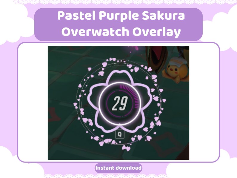 Purple Pastel Sakura Overwatch Overlay for Twitch Cherry Blossom Stream ...