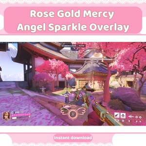 Rose Gold Mercy Overwatch Overlay for Twitch Cute Rose Gold Glitter ...