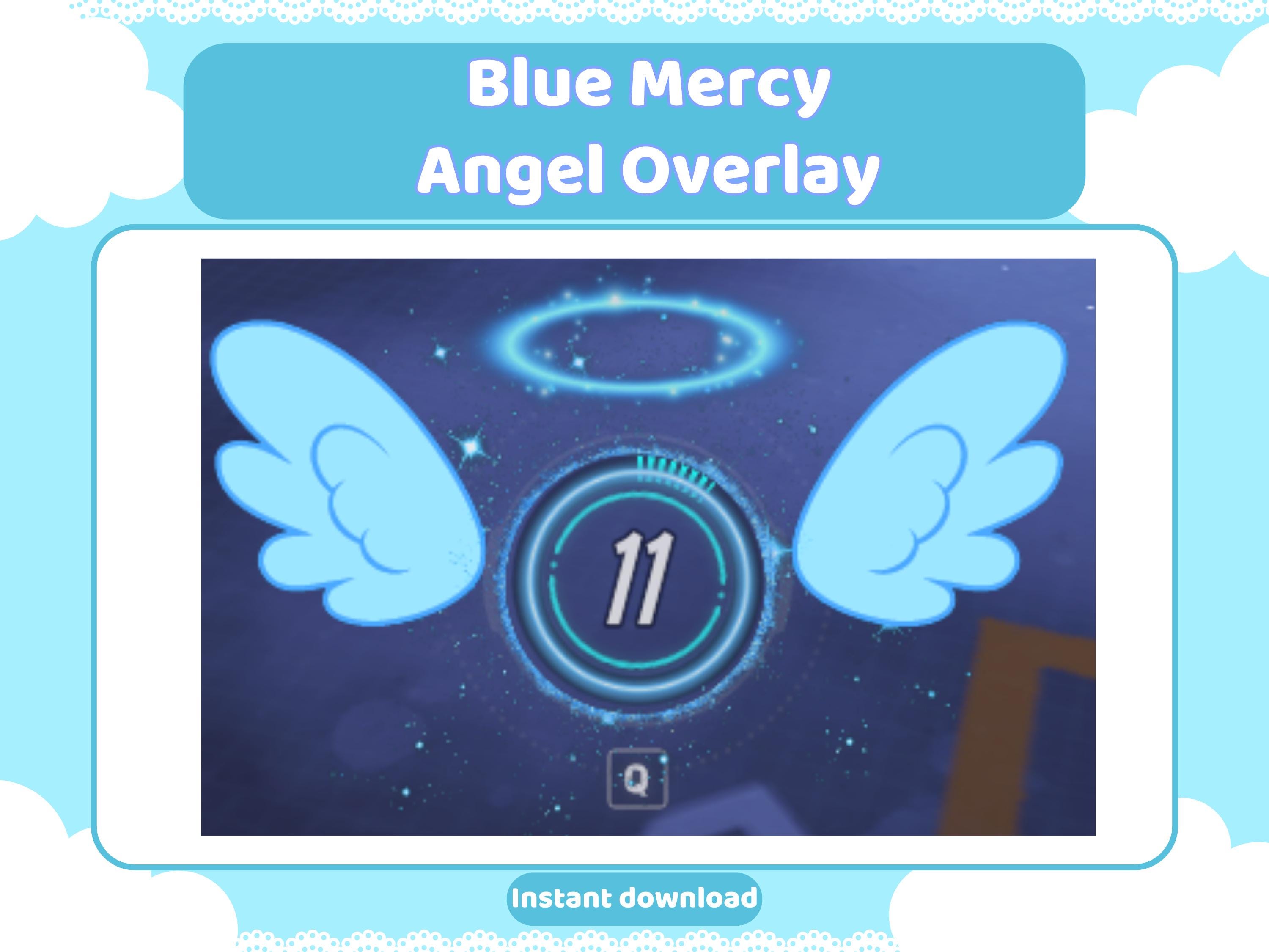 Blue Mercy Overwatch Overlay for Twitch Pastel Blue Angel Pink Mercy ...