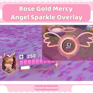 Rose Gold Mercy Overwatch Overlay for Twitch Cute Rose Gold Glitter ...