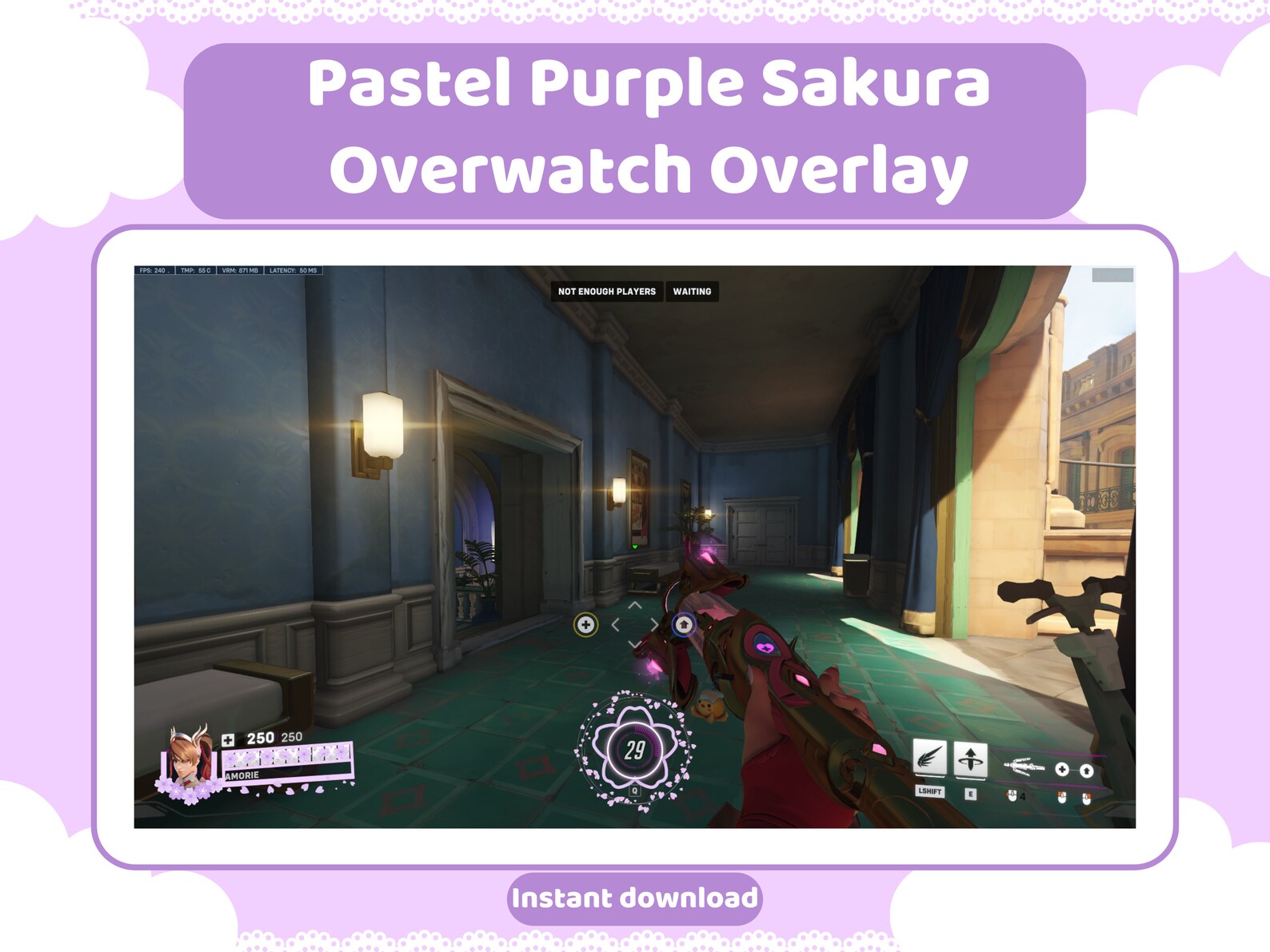 Purple Pastel Sakura Overwatch Overlay for Twitch Cherry Blossom Stream ...