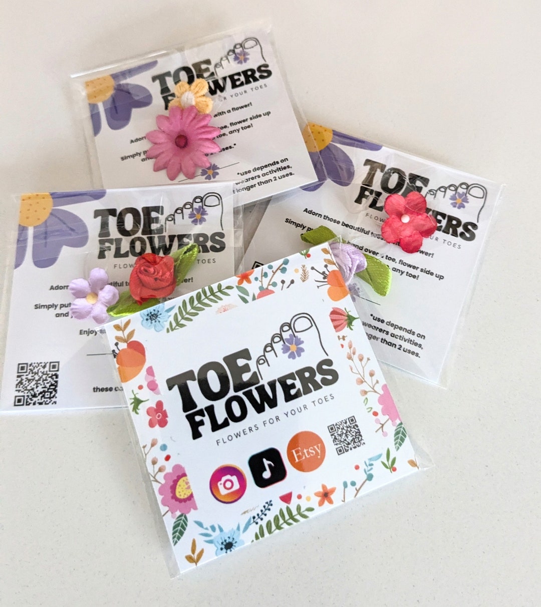Two Pack Variety Toe Flowers - Etsy