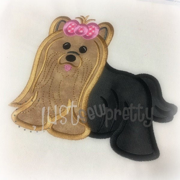 Cute Yorkie Embroidery Applique Design | Etsy