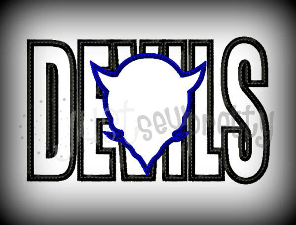 Devils Silhouette Embroidery Applique Design - Etsy