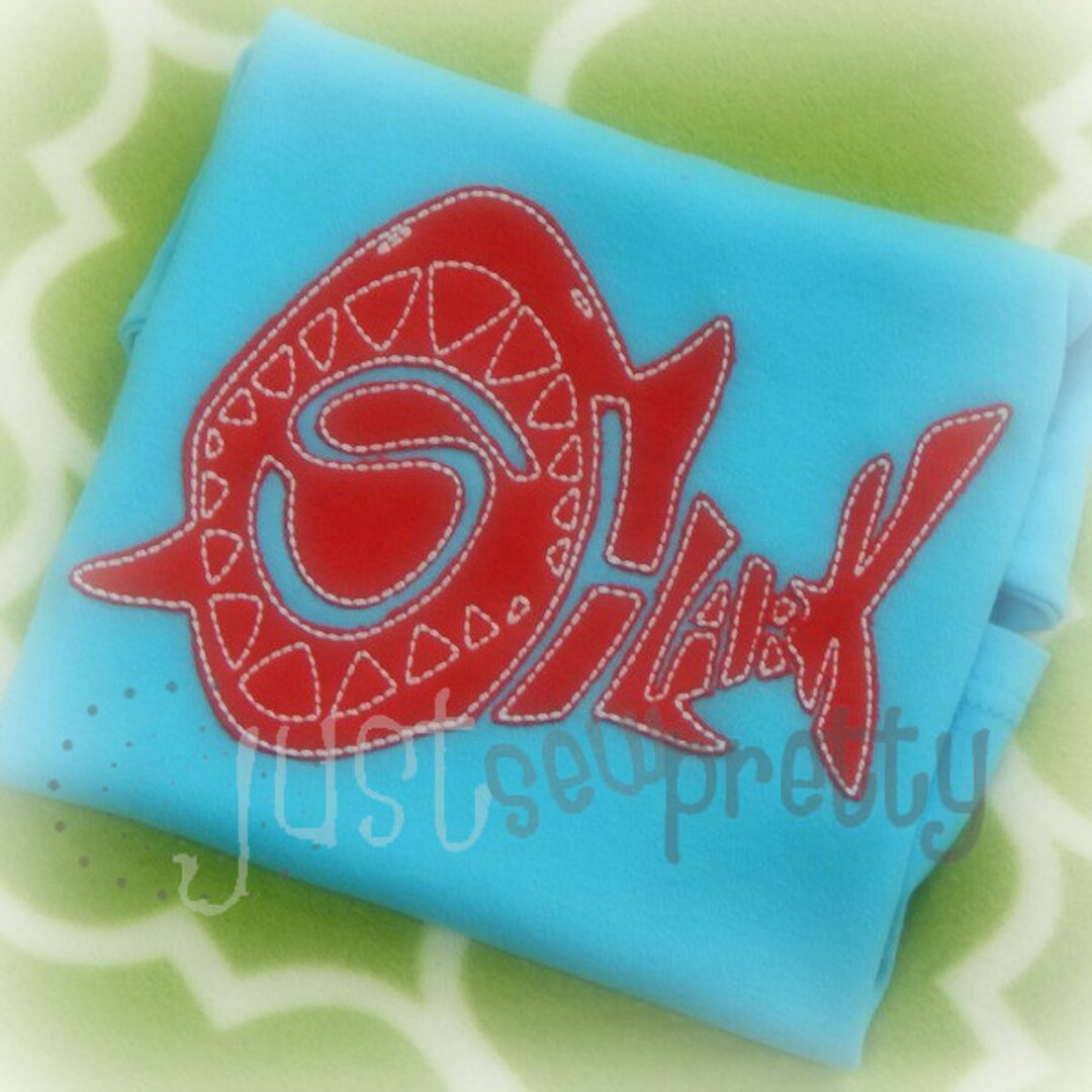 Shark Letters Embroidery Applique Design - Etsy
