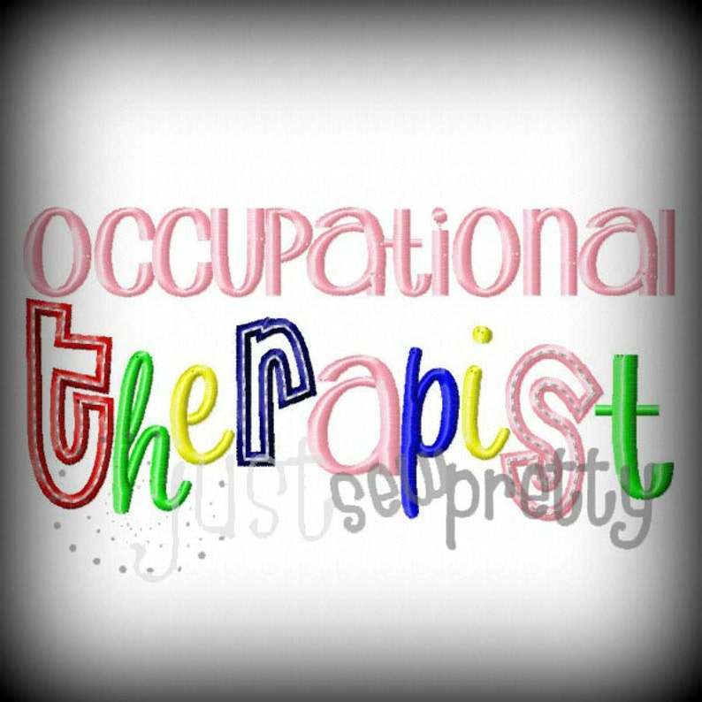Occupational Therapist Embroidery Applique Design - Etsy
