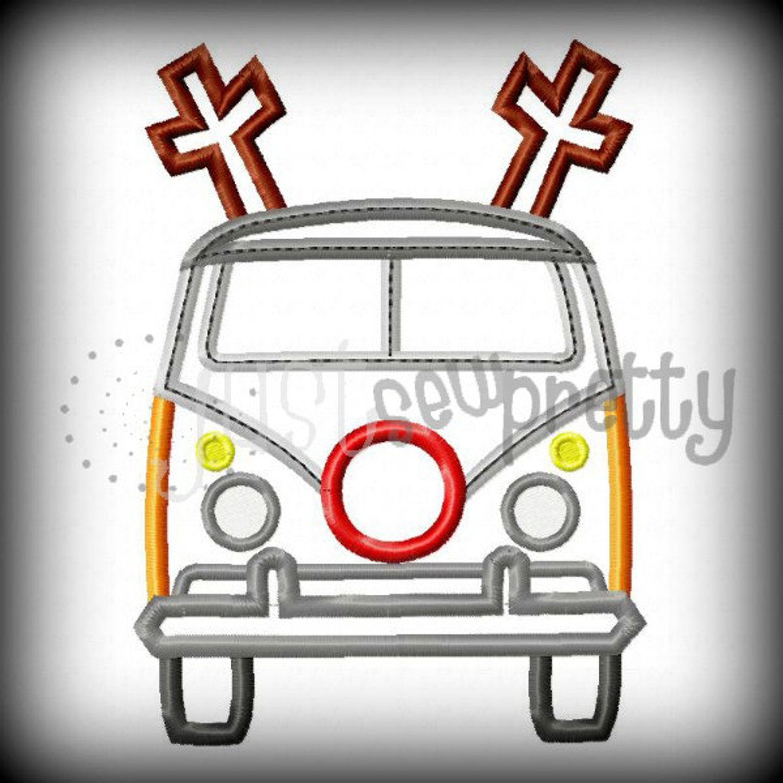 Reindeer Christmas Vintage Bus Embroidery Applique Design - Etsy
