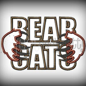 Bearcats Sillouette Embroidery Applique Design - Etsy