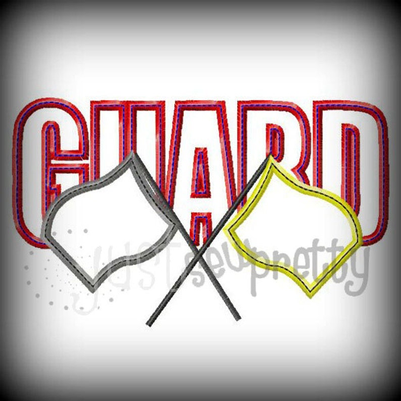 Color Guard Silhouette Embroidery Applique Design | Etsy