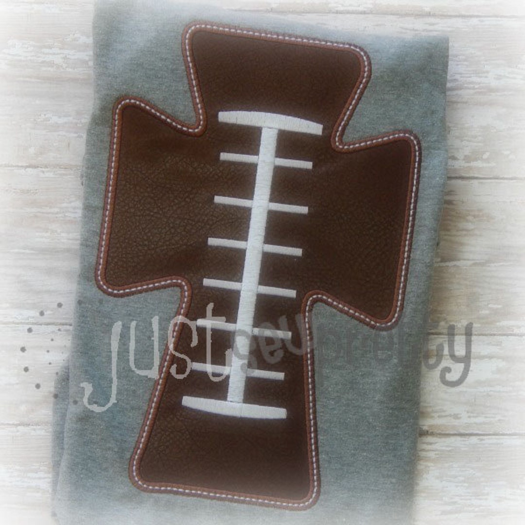 Football Cross Embroidery Applique Design - Etsy