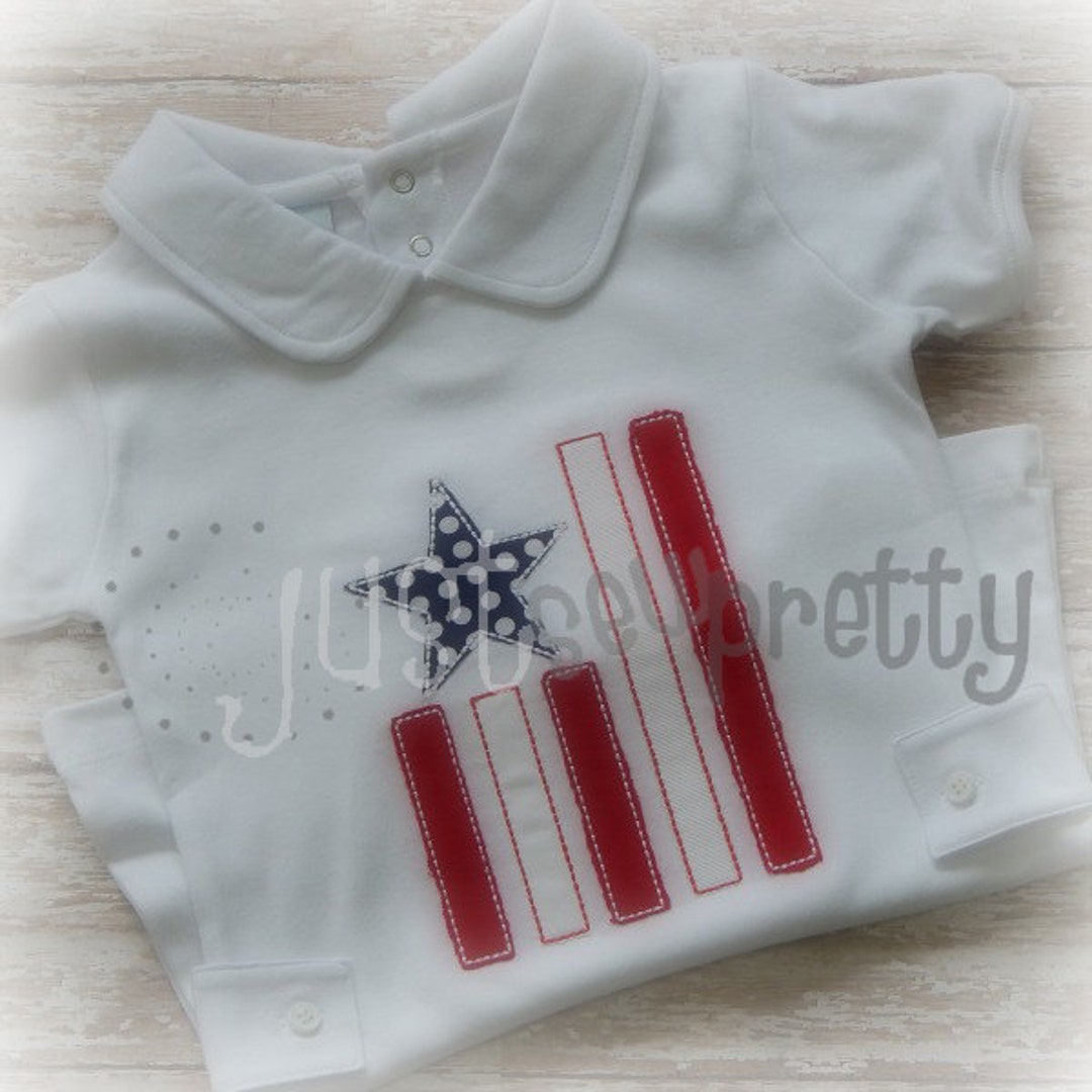 Flag Redwork Embroidery Applique Design - Etsy