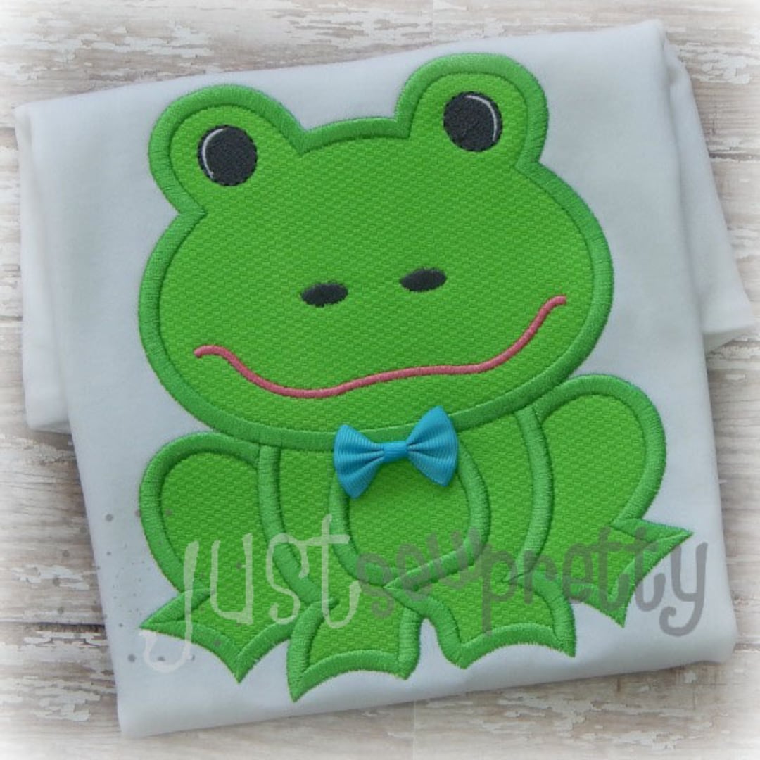 Cute Frog Embroidery Applique Design - Etsy