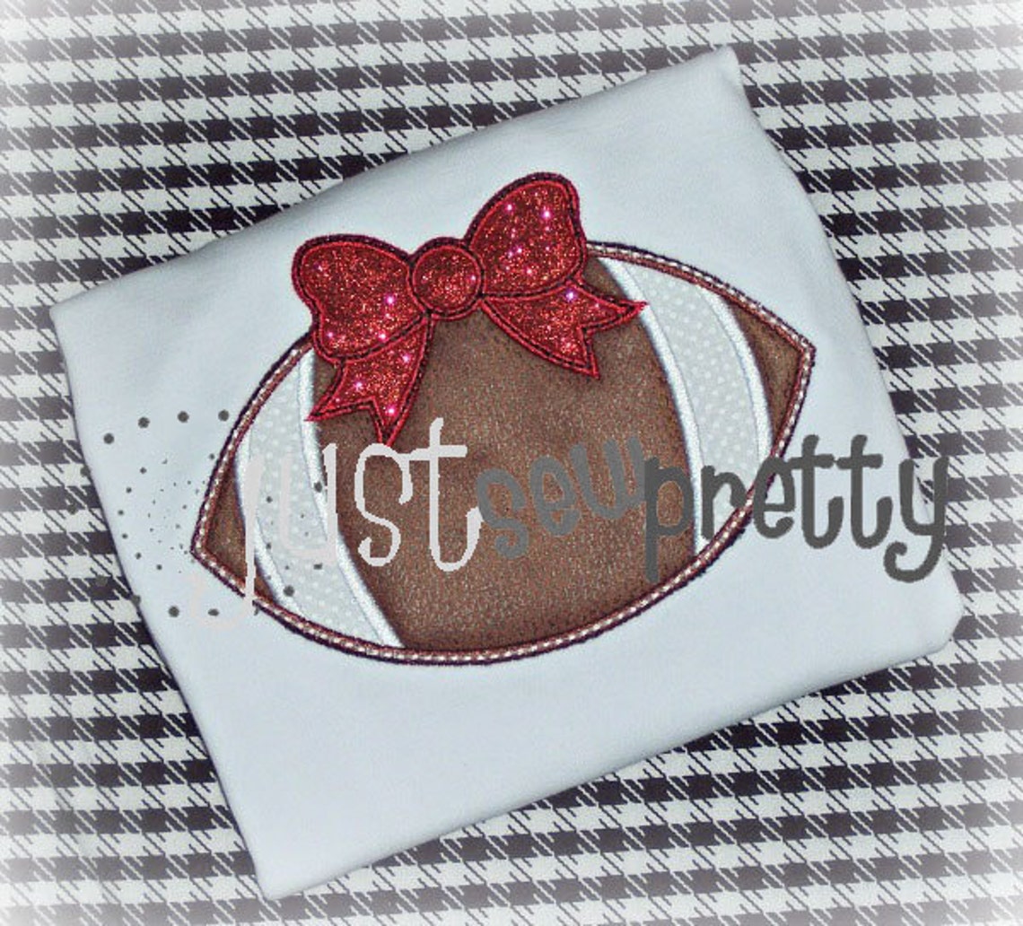 Football Bow Applique Design | Etsy
