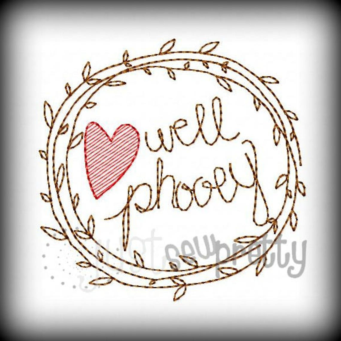 Well Phooey Southern Tea Towel Embroidery Design - Etsy