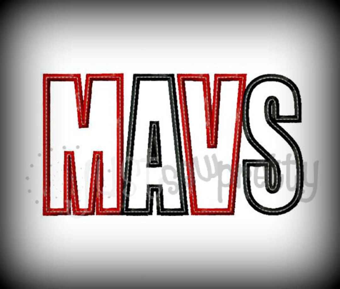 Mavs Word Embroidery Applique Design - Etsy