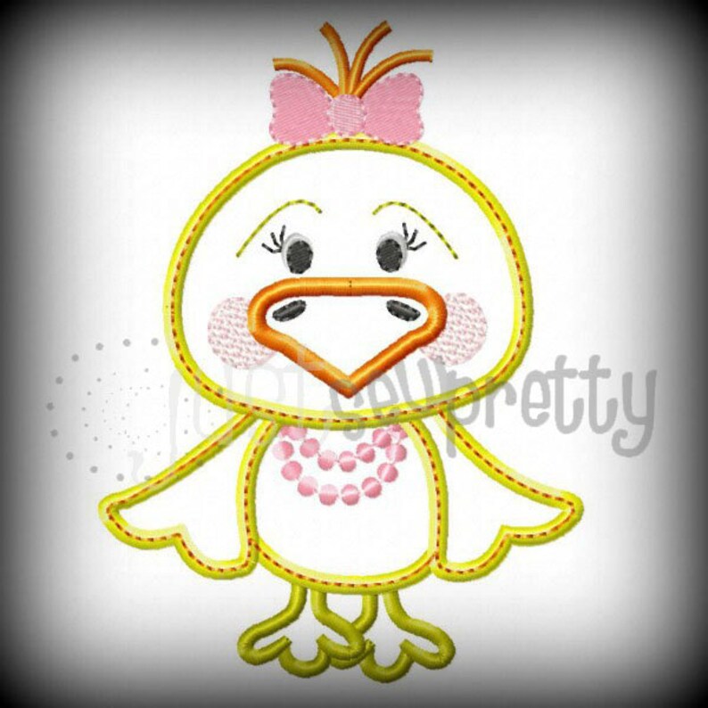 Little Chick Girl Embroidery Applique Design - Etsy
