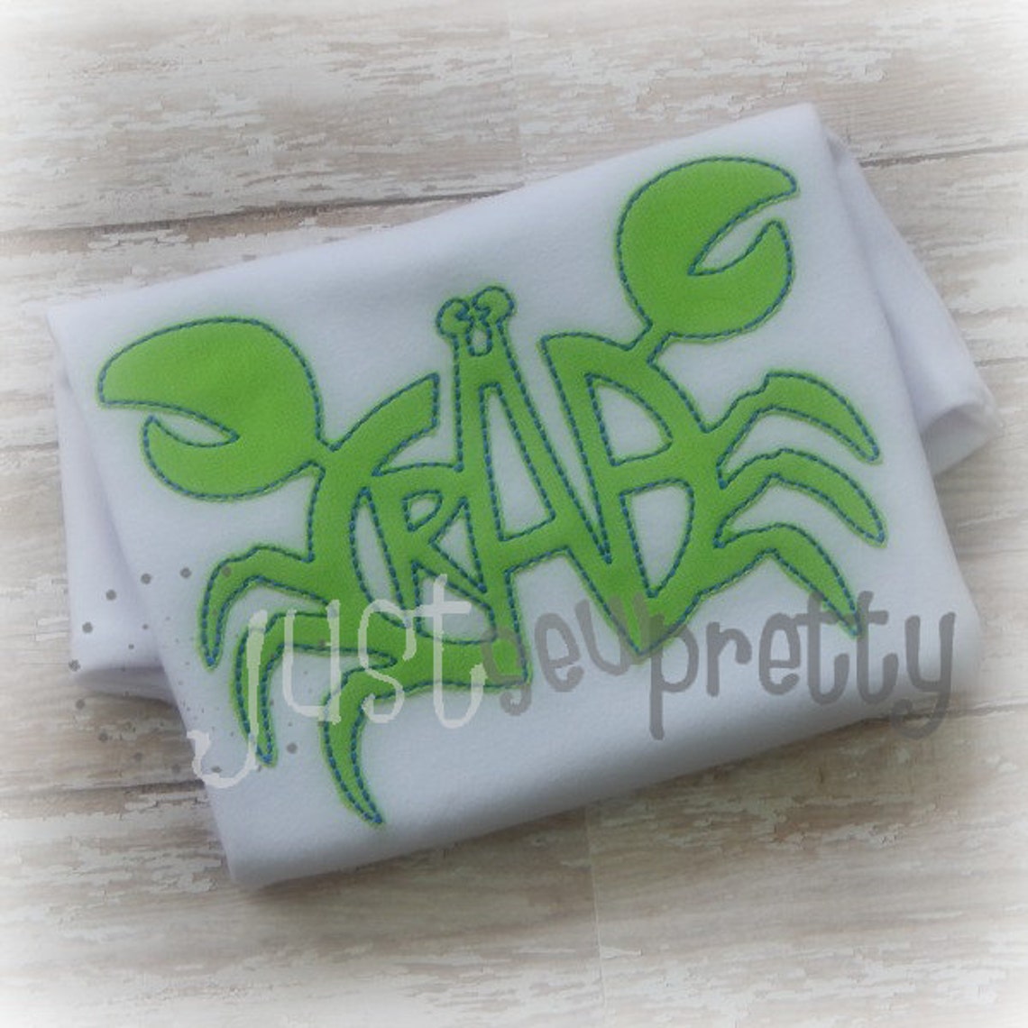 Crab Letters Embroidery Applique Design - Etsy