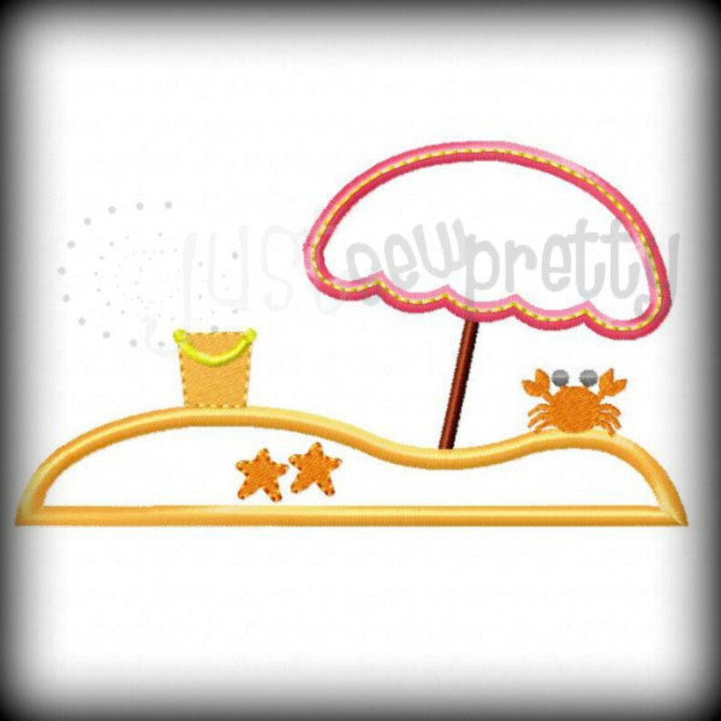 Beach Days Embroidery Applique Design - Etsy