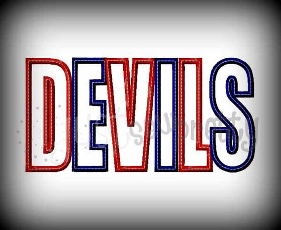 Devils Word Embroidery Applique Design - Etsy
