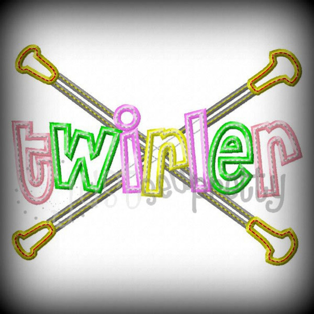 Twirler Embroidery Applique Design - Etsy