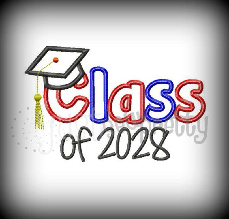 Class of 2028 Graduate Embroidery Applique Design | Etsy