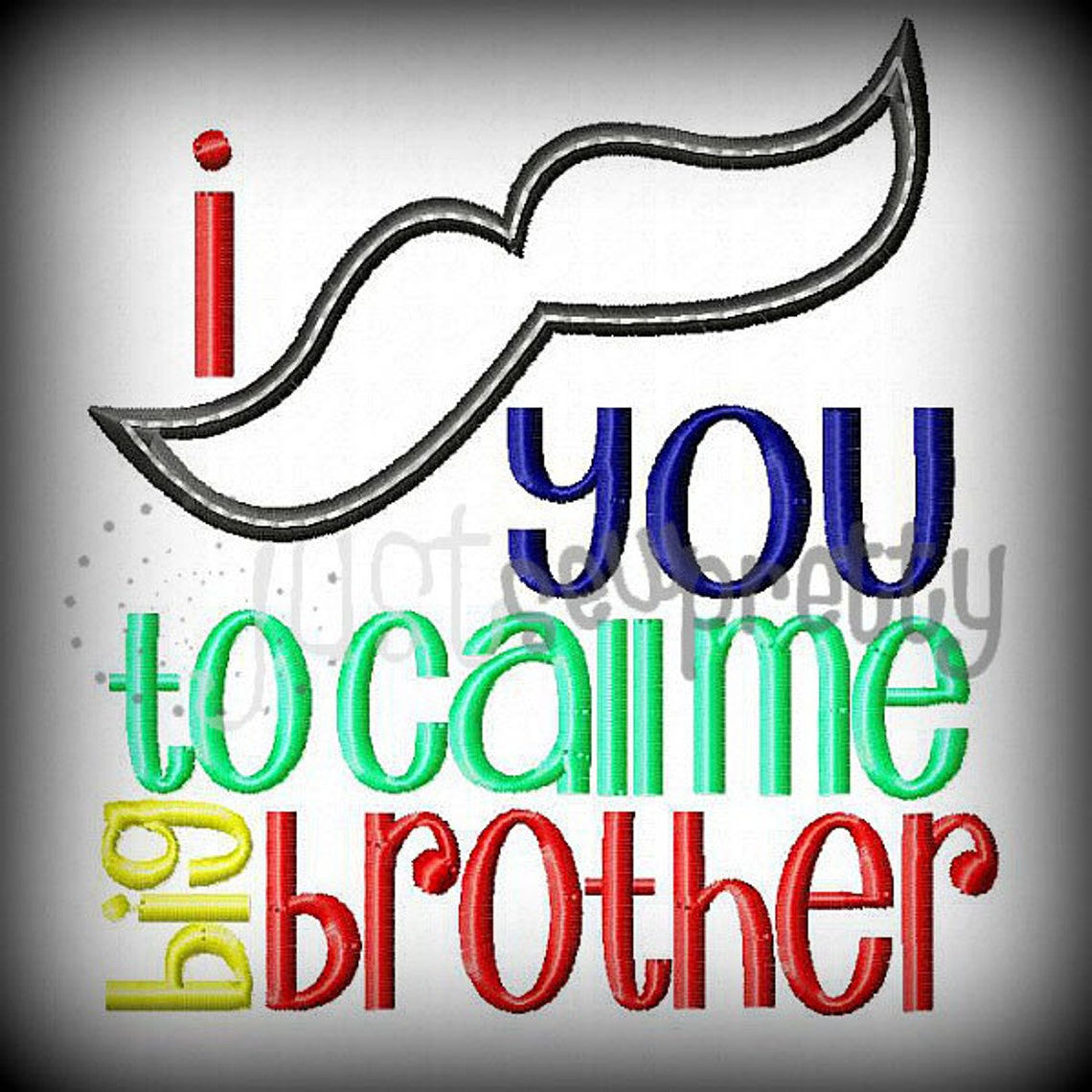 Mustache Big Brother Embroidery Applique Design - Etsy